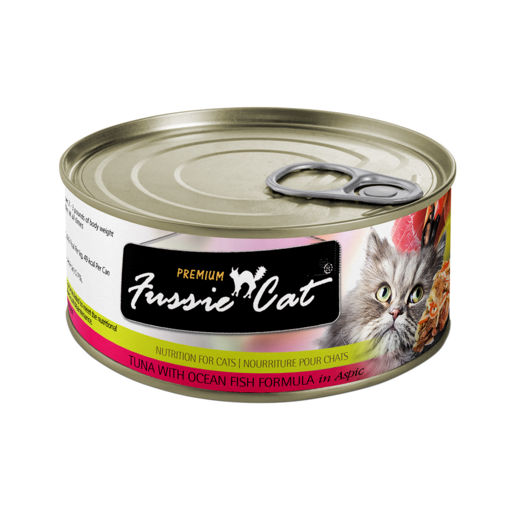 Fussie Cat Tuna with Ocean Fish In Aspic Cat Canned – Pittsboro Feed